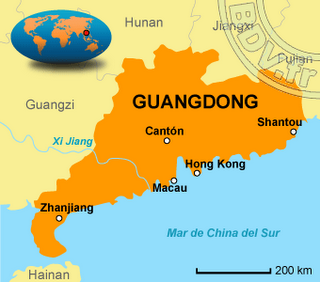 GUANGDONG PROVINCIA CHINA: LOCALIZACION GEOGRAFICA Y CLIMA DE LA PROVINCIA
